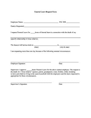 Funeral Excuse Letter For Work Pdf Airslate Signnow