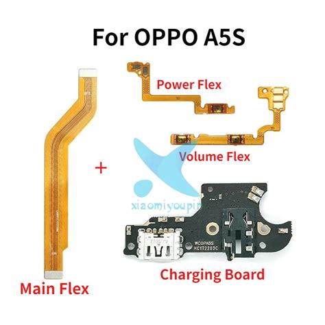 Charging Main Board Flex For Oppo A5s Power Volume Flex Charger Dock