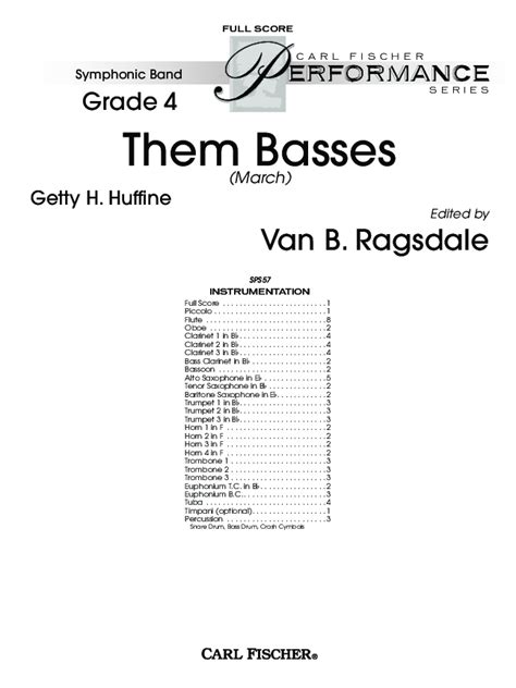 Them Basses Sheet Music By G H Huffine Sku Sps57 Stantons Sheet Music