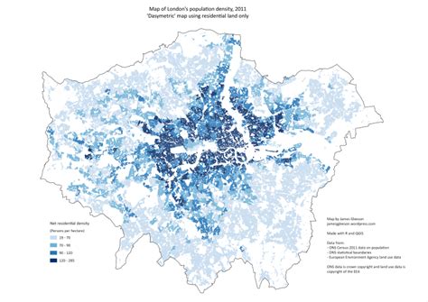 Dasymetric Map Of Londons Population Density 2011 In 2025 Urban