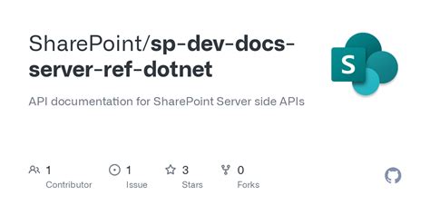 Github Sharepointsp Dev Docs Server Ref Dotnet Api Documentation For Sharepoint Server Side Apis