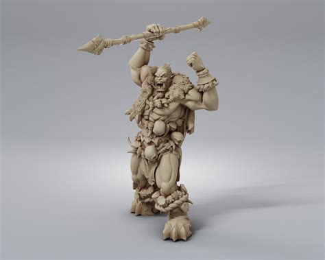 Orc Fighter Spear Thrower Resin Miniature Dnd Dungeons And Etsy