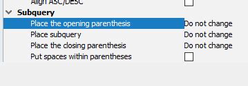 SQL Disable Auto Format On FROM Sub Clause IDEs Support IntelliJ Platform JetBrains