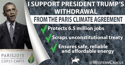 Western Caucus Members Praise Paris Climate Agreement Withdrawal By