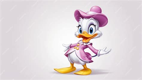 Premium Vector Daisy Duck Cartoon Character Design Vector Full Body