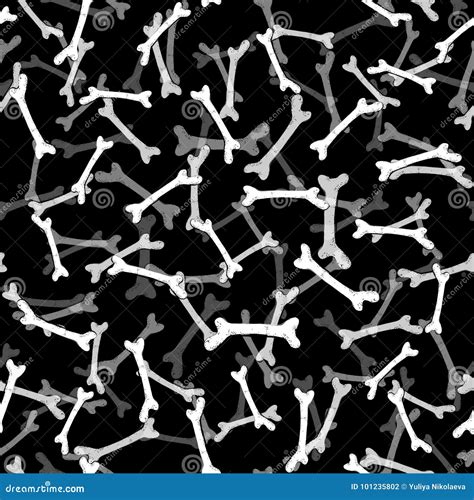 Pattern With Bones Seamless Halloween Background Stock Vector