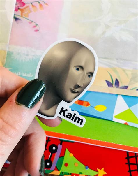 Kalm Meme Man Head Sticker Etsy