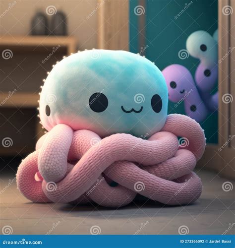 Cute Squishy Octopus Plush Toy Stock Illustration Illustration Of