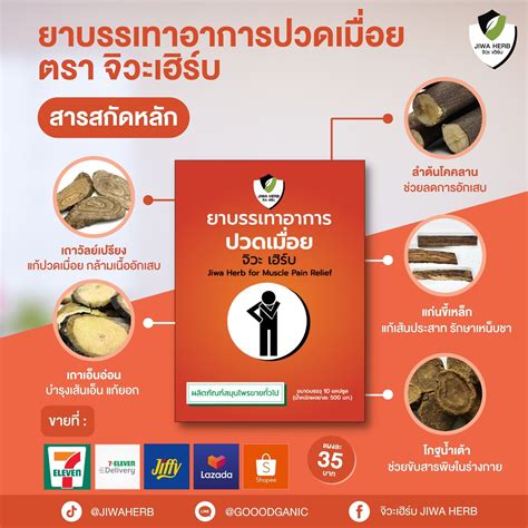 ยากินสมุนไพรคลายเส้น แก้ปวดเมื่อยเอ็นกล้ามเนื้อ จิวะ เฮิร์บ