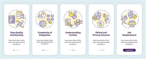 2d Icons Representing Challenges Of Cognitive Computing Mobile App
