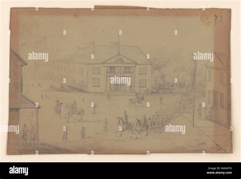 Court House In Corinth Miss 32nd Regt I V Entering Corinth Stock