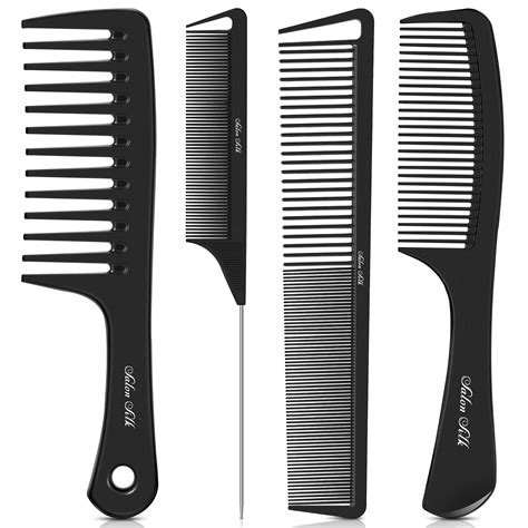 Salonsilk 4pcs Professional Comb Set Wide Tooth Combs Rat
