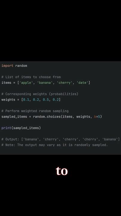 Python Trick Using Randomchoices For Weighted Random Sampling Youtube