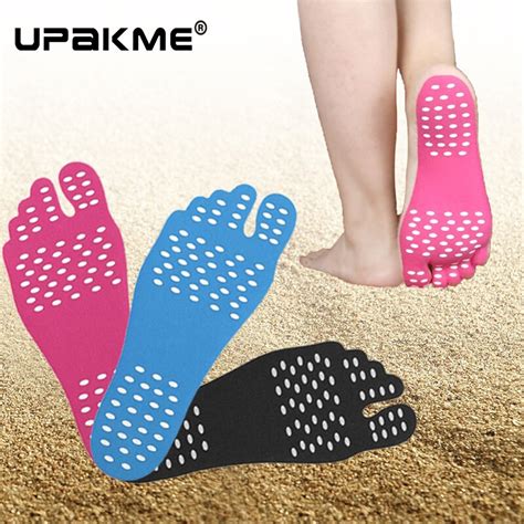 Upakme 접착식 발 패드 스티커 발바닥에 붙어있음 유연한 미끄럼 방지 해변 발 보호 새로운 삽입 패드 쿠션 1 쌍