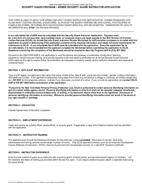 Nys Security Guard Instructor Application Fill Out And Sign Online Dochub