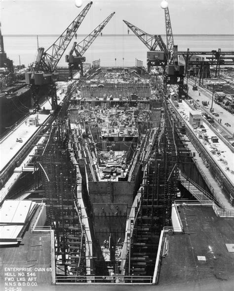 Uss Enterprise Cvan 65 Construction Newport News Shipbuilding 1959
