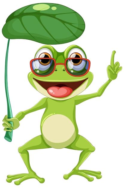 Premium Vector Green Frog Wearing Glasses
