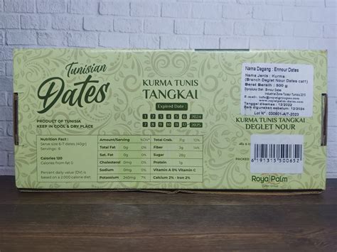 Sehatak Kurma Tunis Tangkai Delget Nour 500gr Asba Jaya Berkah