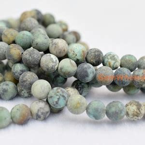 155 Matte African Turquoise 4mm6mm8mm Round Beads Green Black