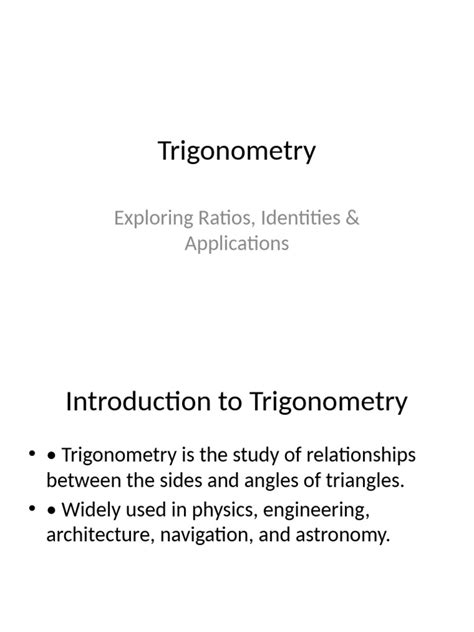 Trigonometry Ppt Pdf