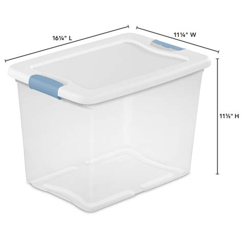 Sterilite Latch Box Plastic Storage Containers With Lids 25 Qt