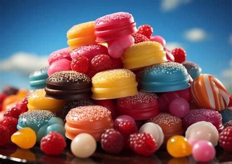 Premium Ai Image Assorted Colorful Candies And Chocolate And Sweetsai