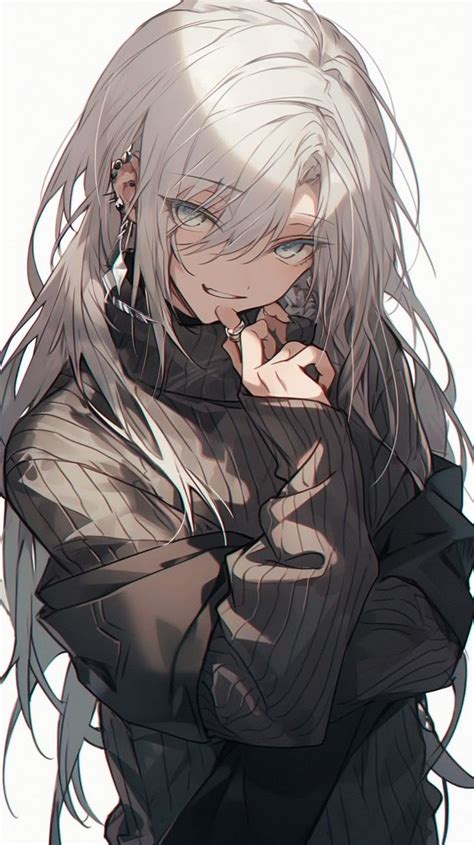 Anime Girl With Silver Hair And Silver Eyes