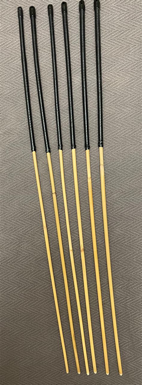 Whippy Thin Dragon Canes Prodomme Set Of 6 Black Roo Handles