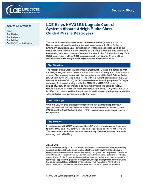 Lce Helps Navsses Upgrade Control Systems Aboard Arleigh Bu