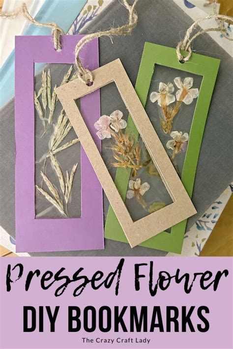 Diy Pressed Flower Bookmarks Using Packing Tape The Crazy Craft Lady