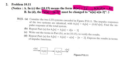 Solved 1011 A ﻿consider The Two Lti Systems Cascaded In