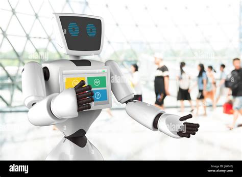 Robotics Trends Technology Business Concept Autonomous Personal Assistant Robot For Navigation