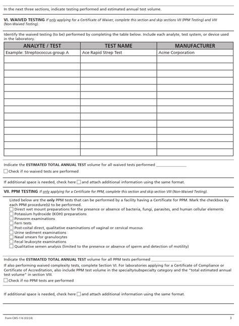Cms 116 Clinical Laboratory Improvement Amendments Of 1988 Clia Application For