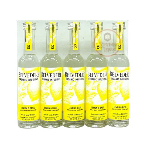 Belvedere Organic Infusions Lemon And Basil Flavored Vodka Mini Shots 1