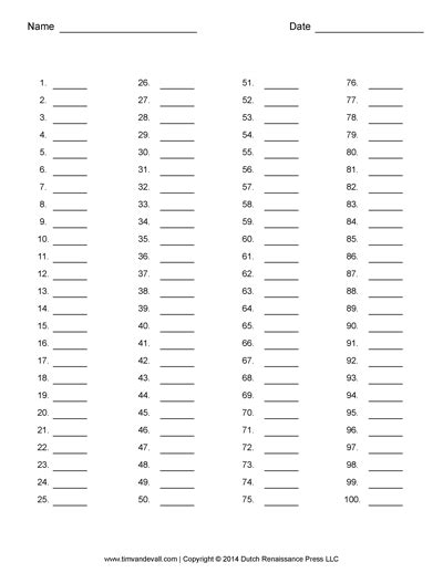 Free Printable Trivia Answer Sheets
