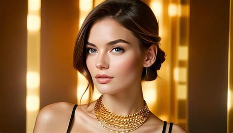 Premium Photo Stylish Model Wearing Gold Chain Necklace