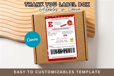Editable Elf Shipping Label Canva Gráfico Por Foliedesign · Creative Fabrica
