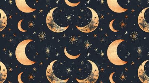 Moon Pattern Wallpaper Premium Ai Generated Image