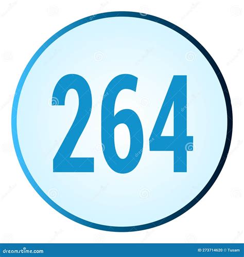 Number 264 Symbol Or Logo With Round Frame In Blue Gradient Color Stock