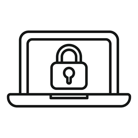 Secured Online Laptop Icon Outline Vector Message Internet 42523039
