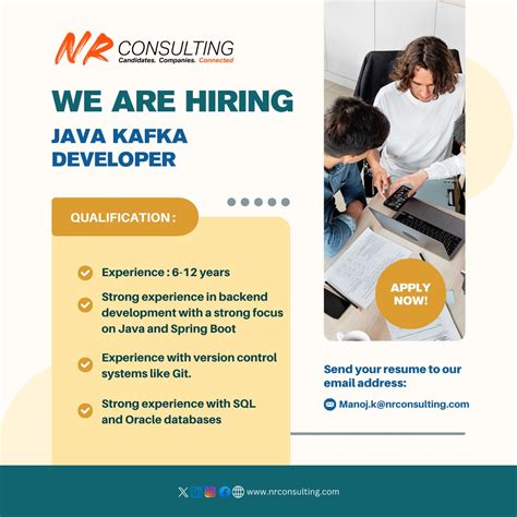 hiring javakafkadeveloper java springboot apachekafka multithreading… nr consulting