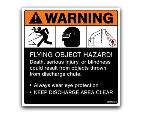 Warning Flying Object Hazard — Fast Safety Decals Warning Flying Object Hazard — Fast Safety Decals