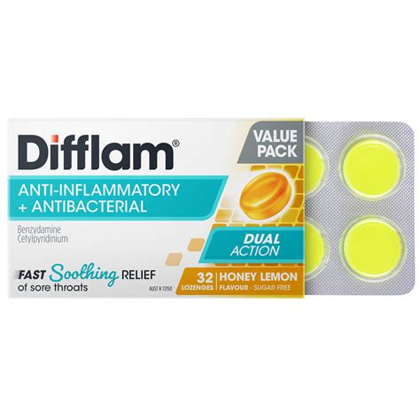 Cincotta Discount Chemist Difflam Dual Action Honey Lemon 32 Lozenges