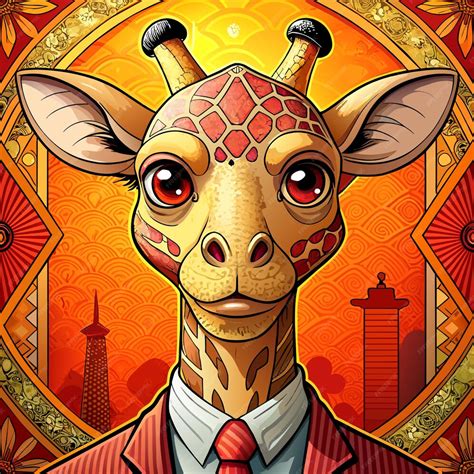 Una Jirafa Con Un Traje Y Corbata Que Dice Jirafa Vector Premium