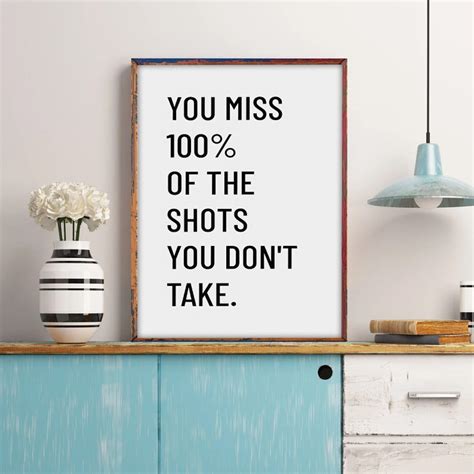 Wayne Gretzky Quote Printable Wall Art You Miss 100 Of The Shots You