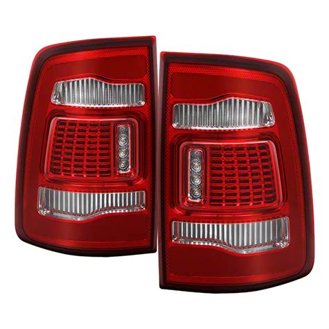 Ram 1500 Led Tail Lights Chrome Housing Red Clear Lens 09 18 Ram