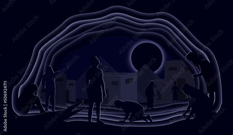10 Plagues Of Egypt Darkness Bible Story Paper Art Abstract