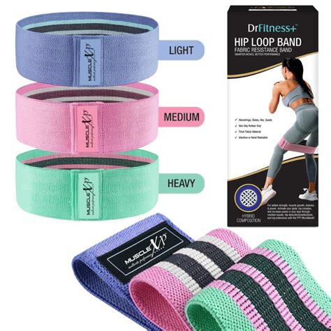 Buy Musclexp Drfitness Hip Loop Fabric Resistance Band For Set Of 3