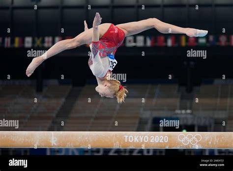Viktoriia Listunova Of The Russian Olympic Committee Performs On The