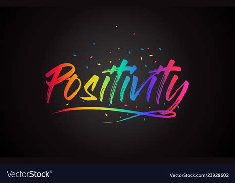 Rainbow Positivity Word Text Royalty Free Vector Image